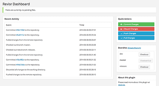 Free Revisr Plugin Offers Git Management for WordPress – WP Tavern