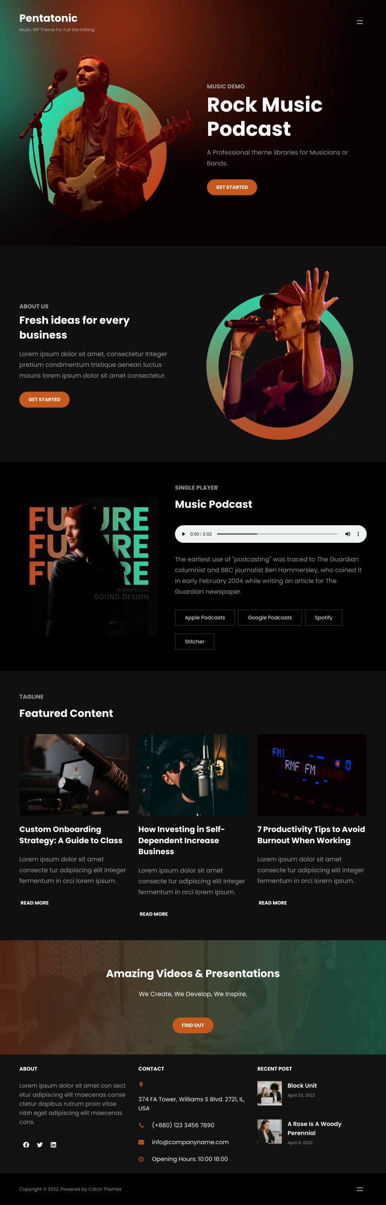 Catch Themes Releases Pentatonic: A New Block Theme for Bands and ...
