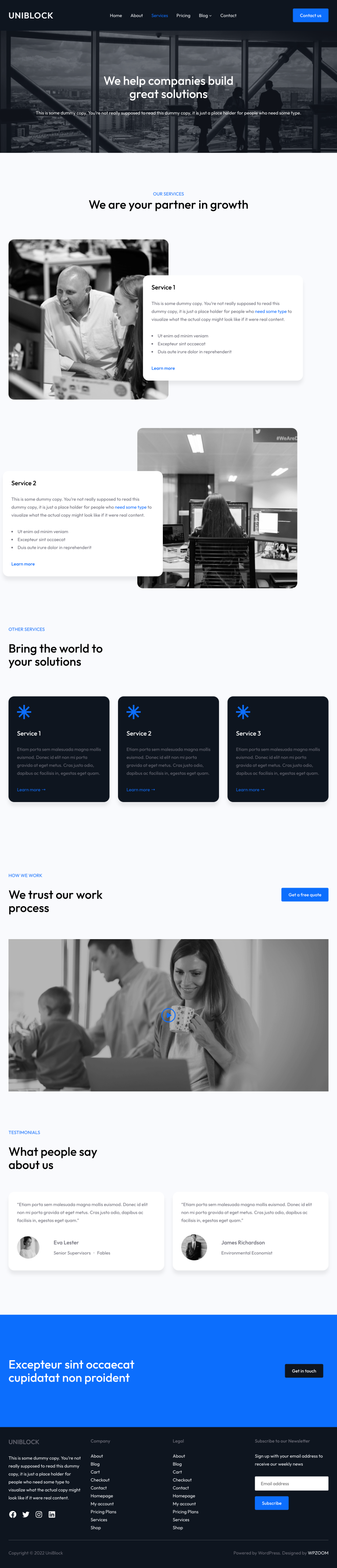 UniBlock: A Free Business Block Theme for WordPress – WP Tavern
