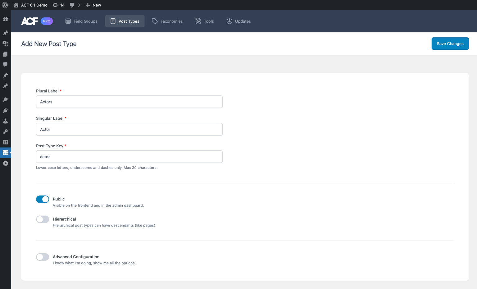 ACF 6.1 Adds Support for Registering Custom Post Types and Taxonomies ...